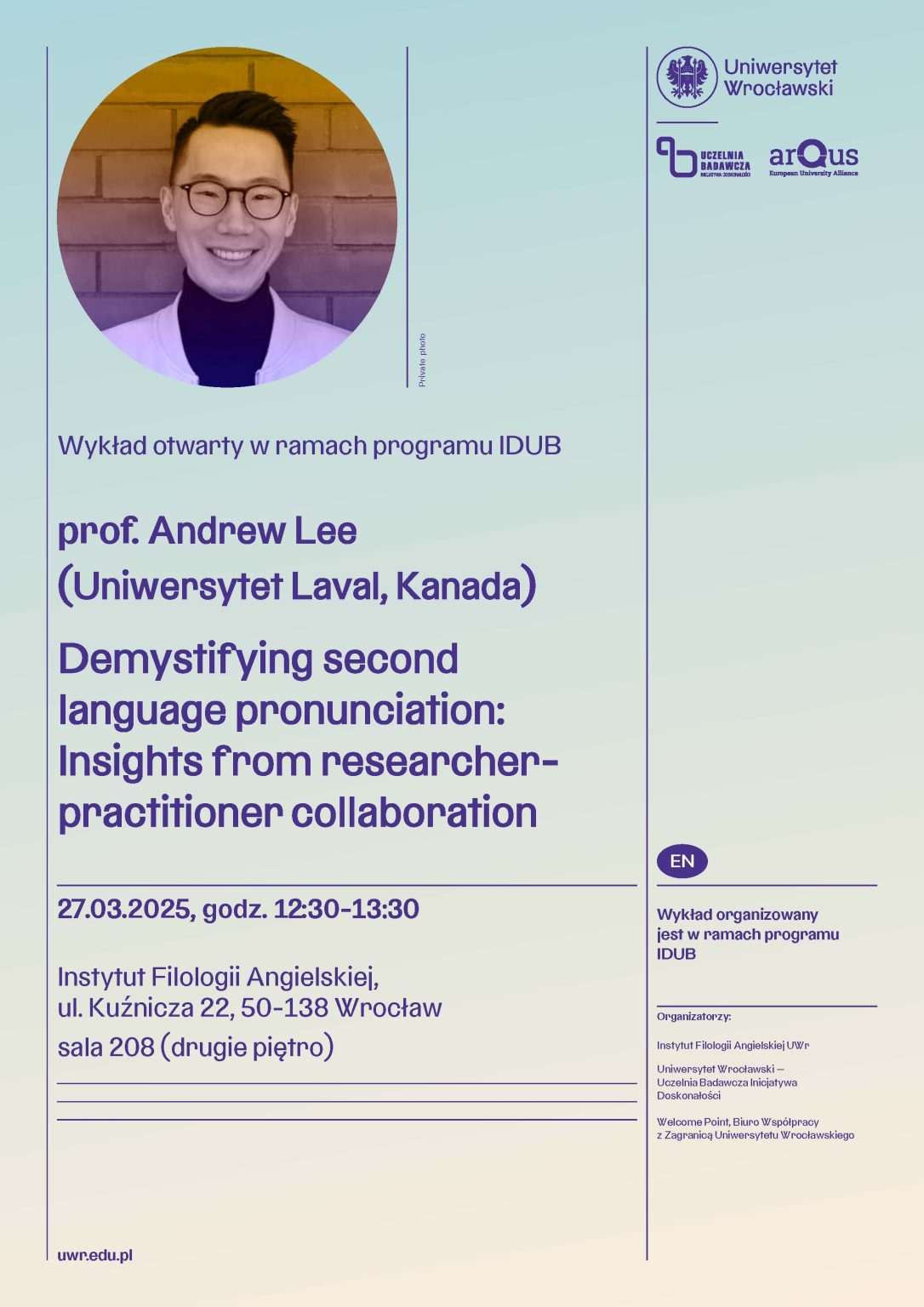 Lecture by Prof. Andrew Lee - Uniwersytet Wrocławski